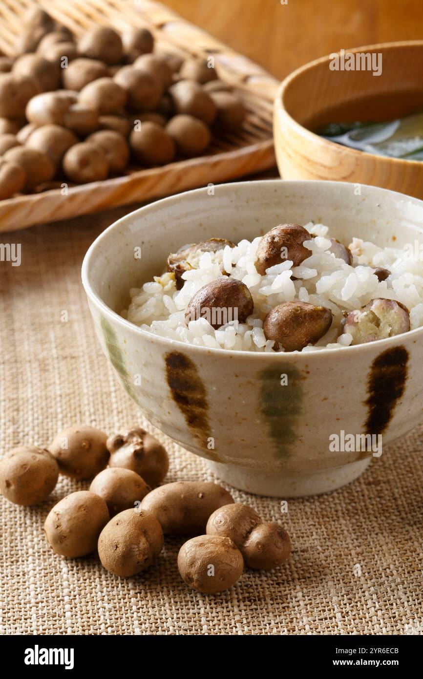 rice cooked with mukago Stock Photo - Alamy