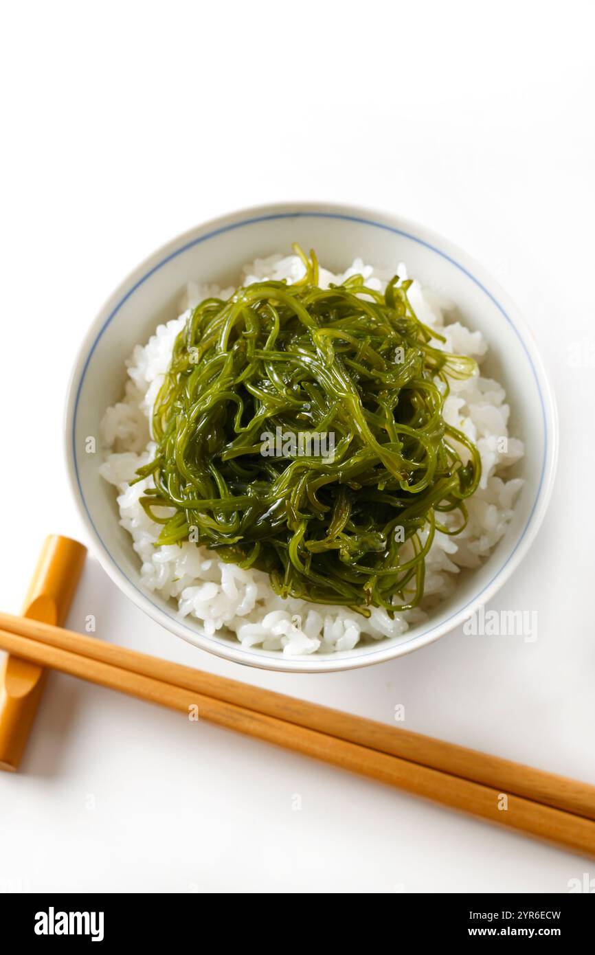 Rice with Mekabu Seaweed Stock Photo - Alamy