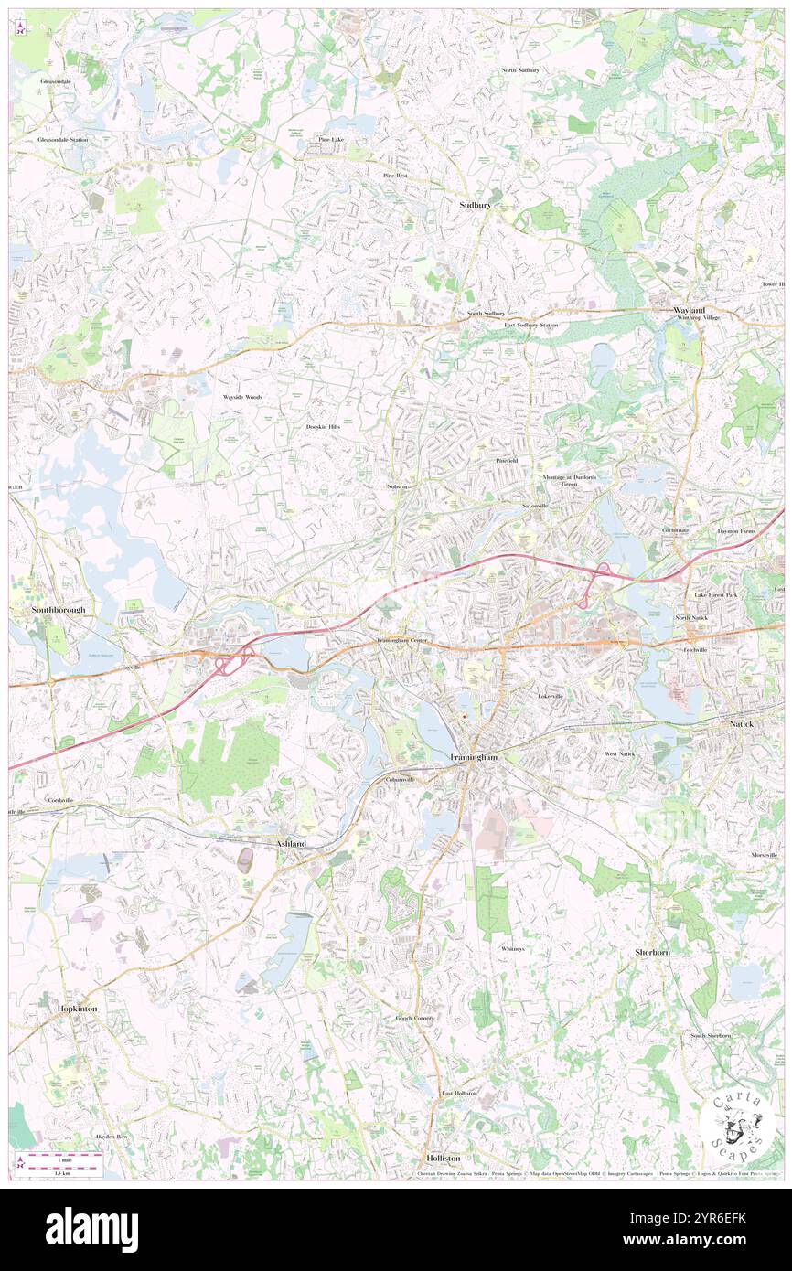 Map of framingham Cut Out Stock Images & Pictures - Alamy