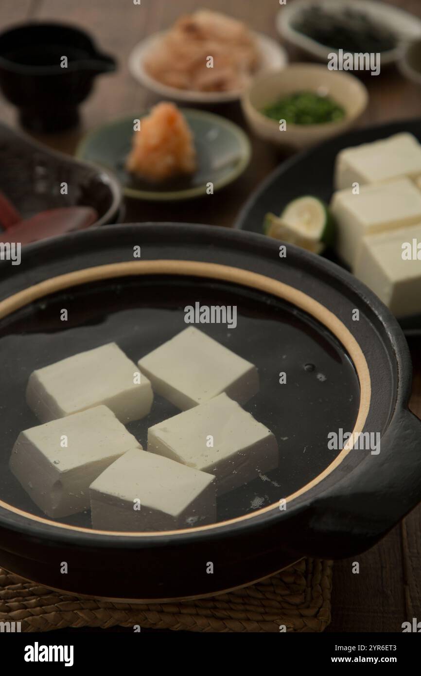 Kyoto-style boiled tofu with grated momiji ( Daikon Radish and Chili ...