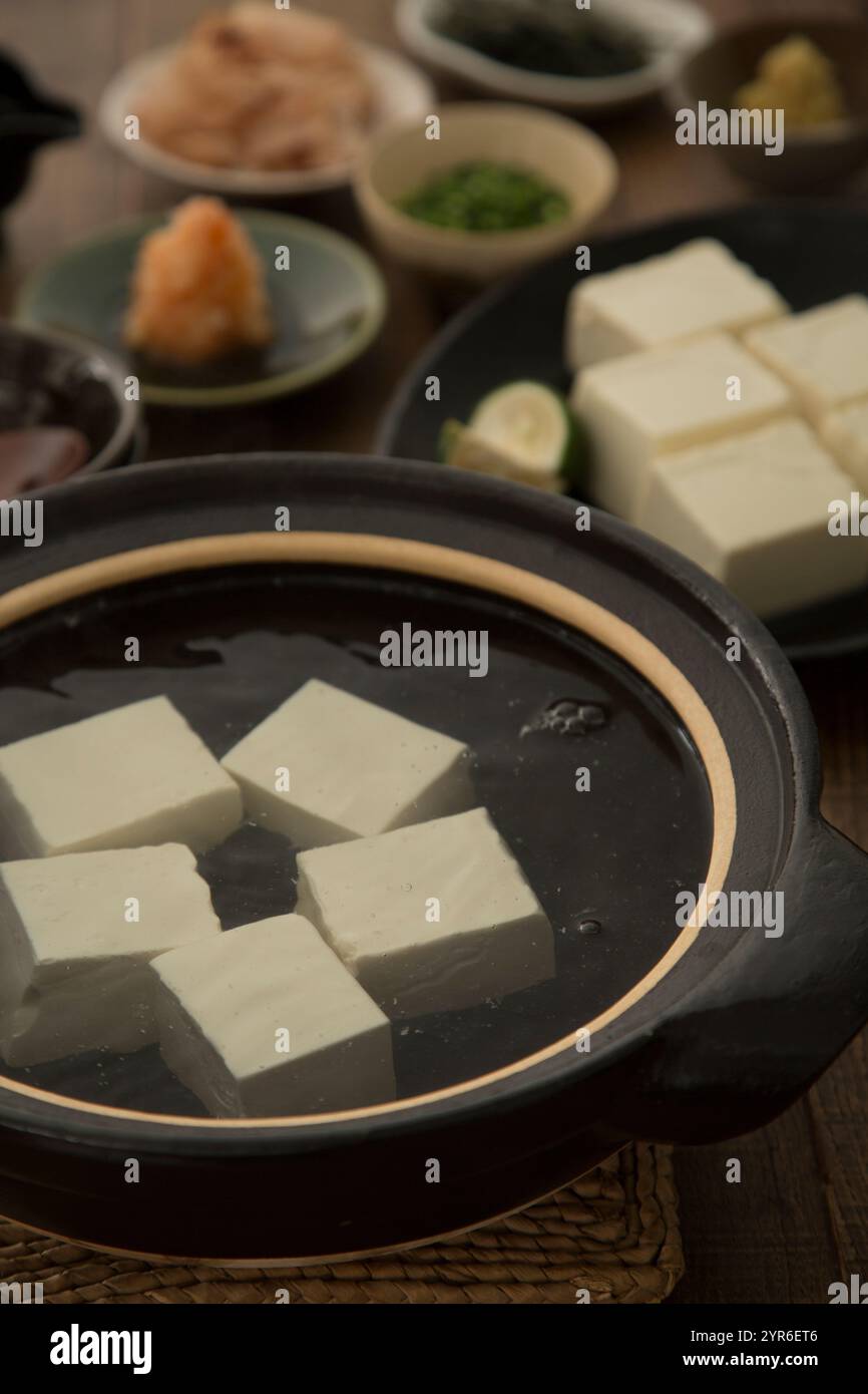 Kyoto-style boiled tofu with grated momiji ( Daikon Radish and Chili ...