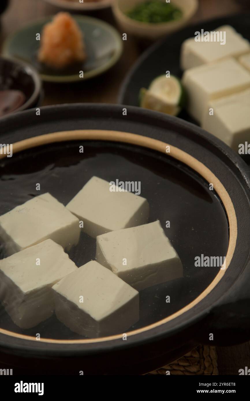 Kyoto-style boiled tofu with grated momiji ( Daikon Radish and Chili ...