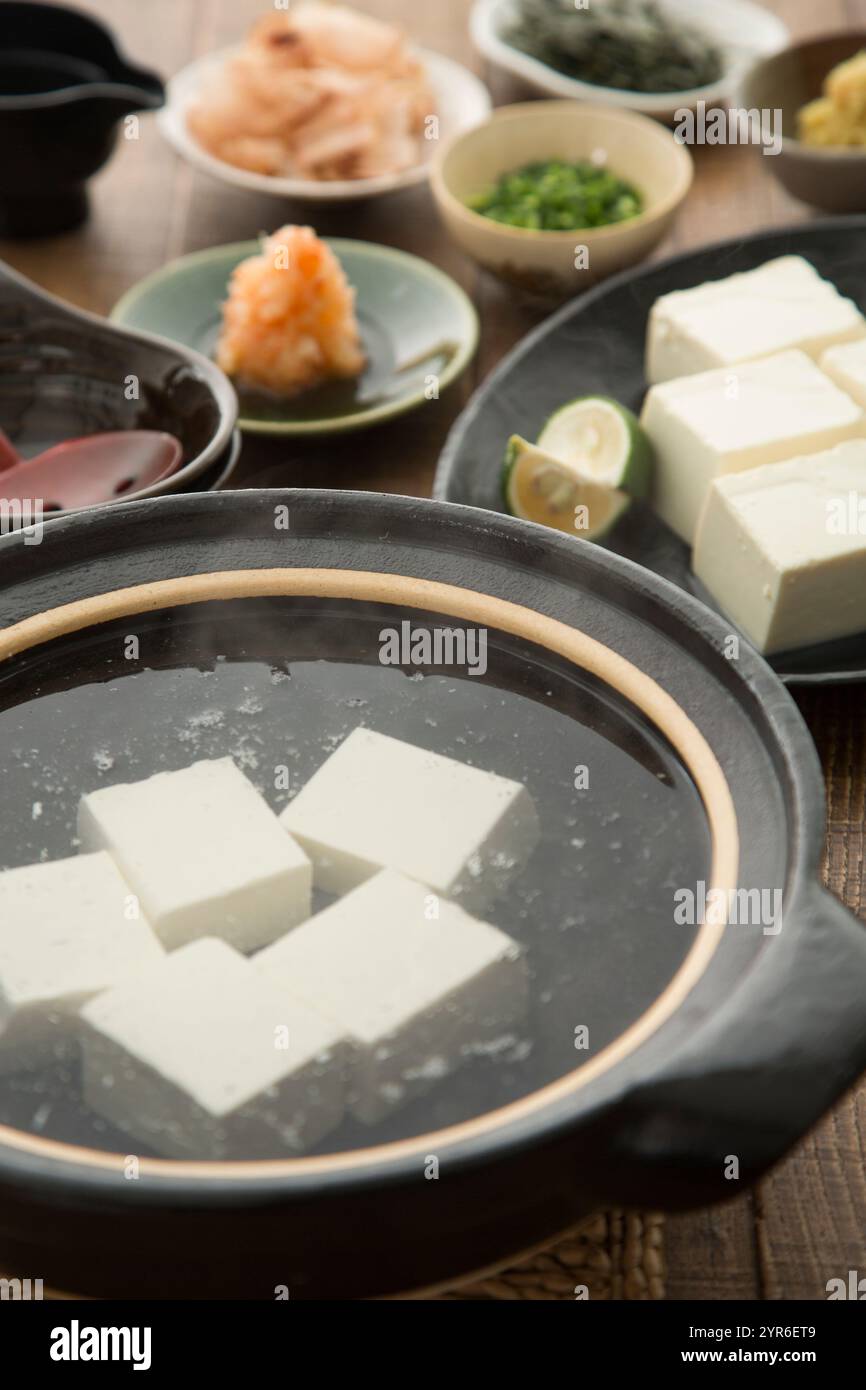 Kyoto-style boiled tofu with grated momiji ( Daikon Radish and Chili ...