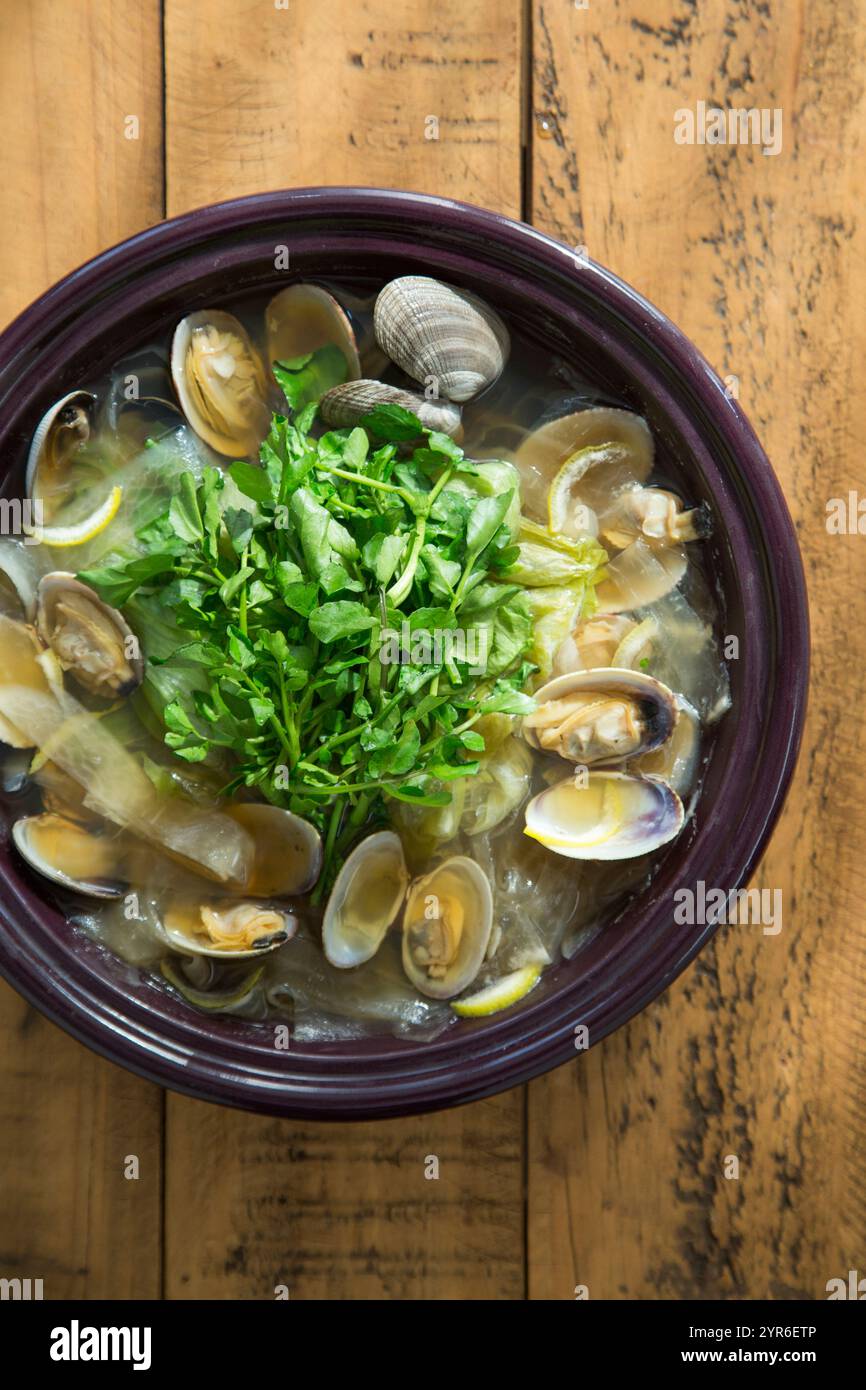 Japanese one-pot dish of scallion and Japanese parsley Stock Photo - Alamy