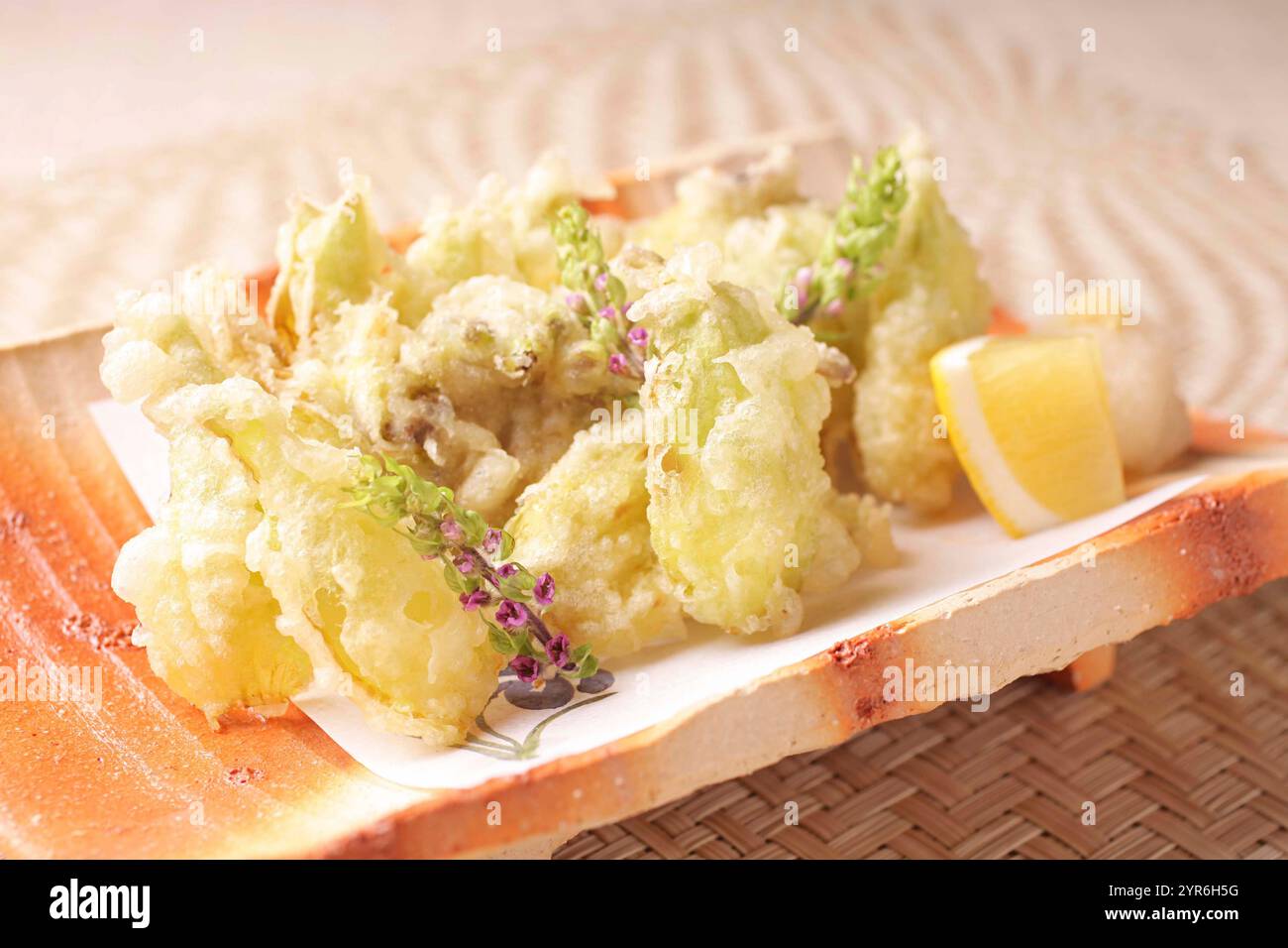 Tempura of Japanese butterbur Stock Photo - Alamy