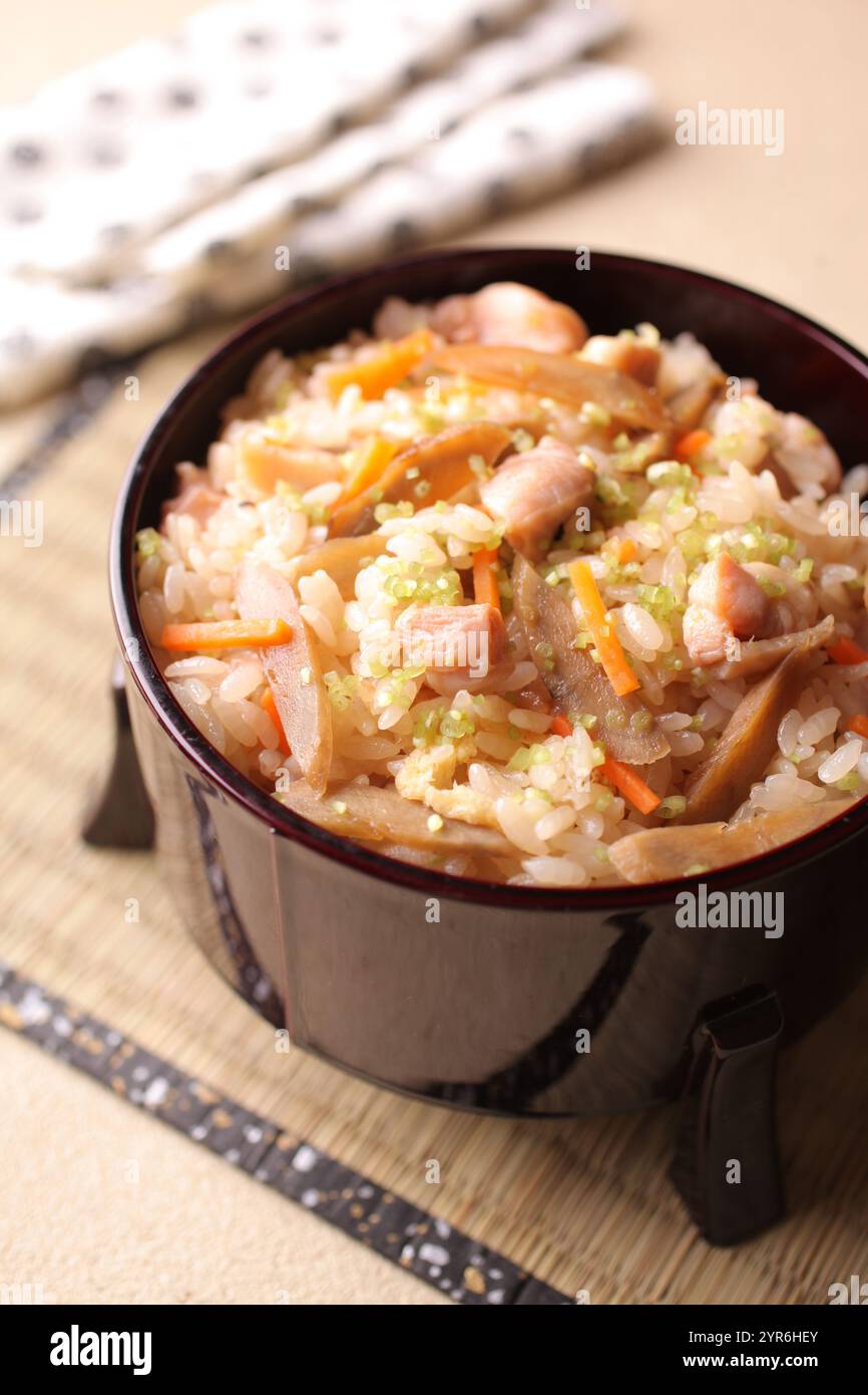 Chicken with five-star rice Stock Photo - Alamy