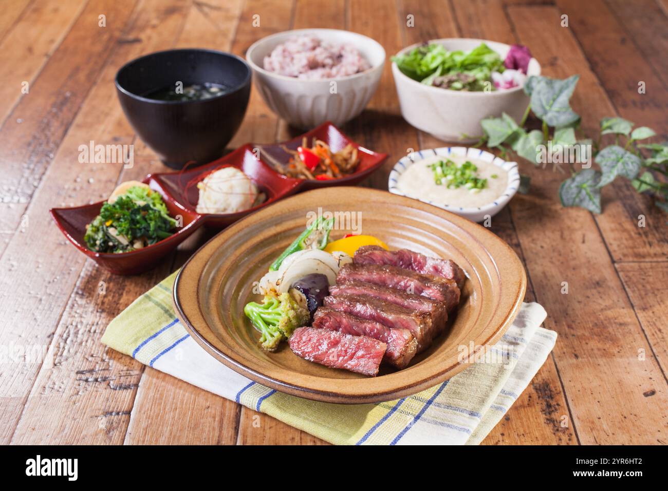 Steak set meal Stock Photo - Alamy