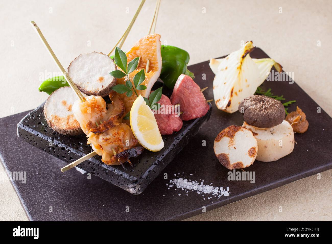 Assorted grilled skewers Stock Photo - Alamy
