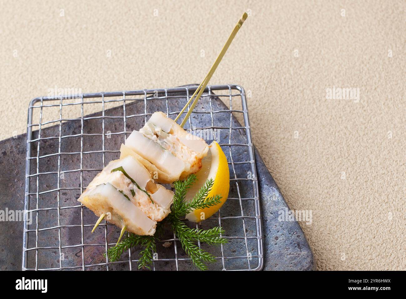 Deep-fried sakura shrimps and lotus root Stock Photo - Alamy
