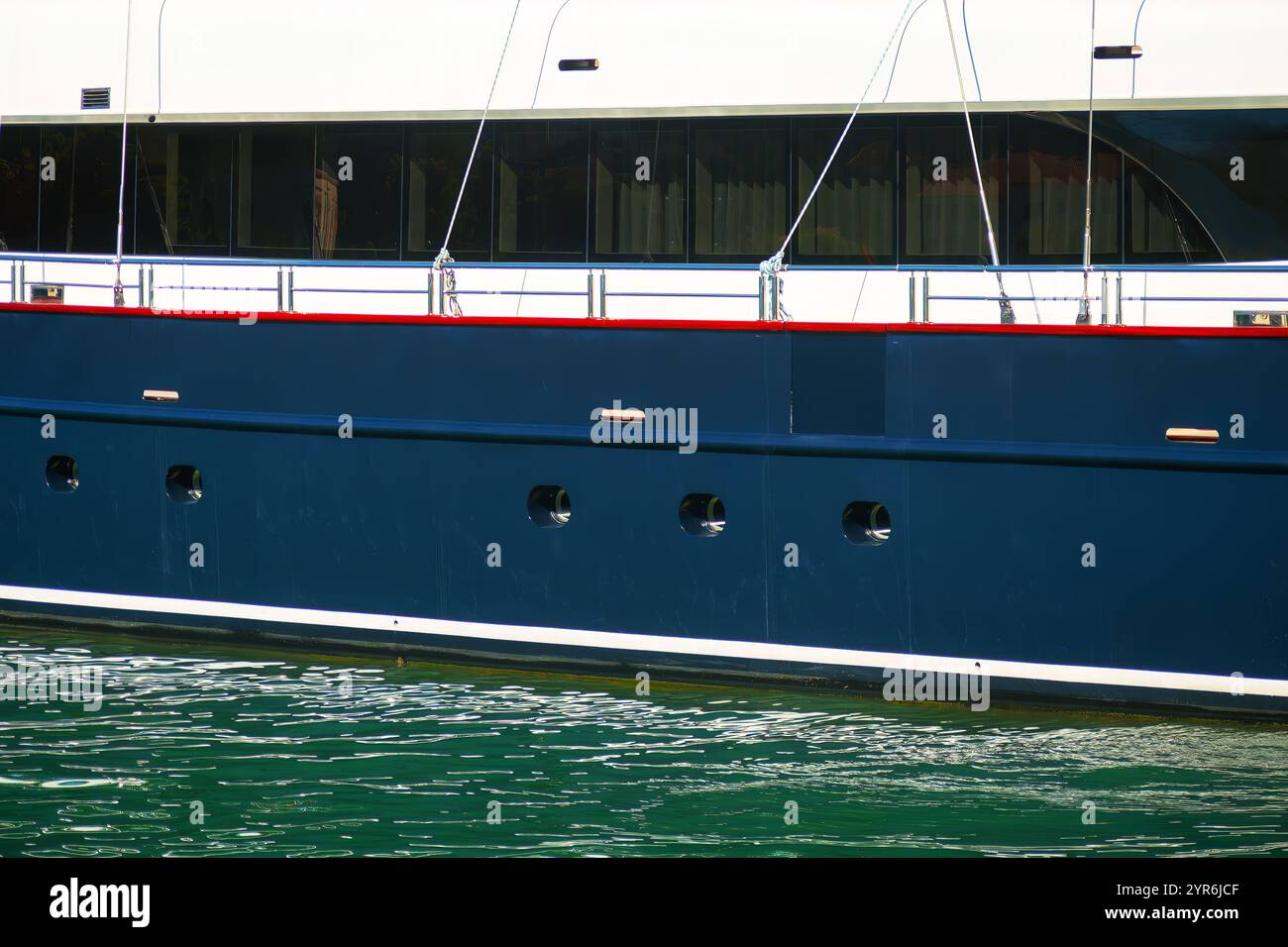 Boat side part view . Nautical vessel background. Side of a large boat ...