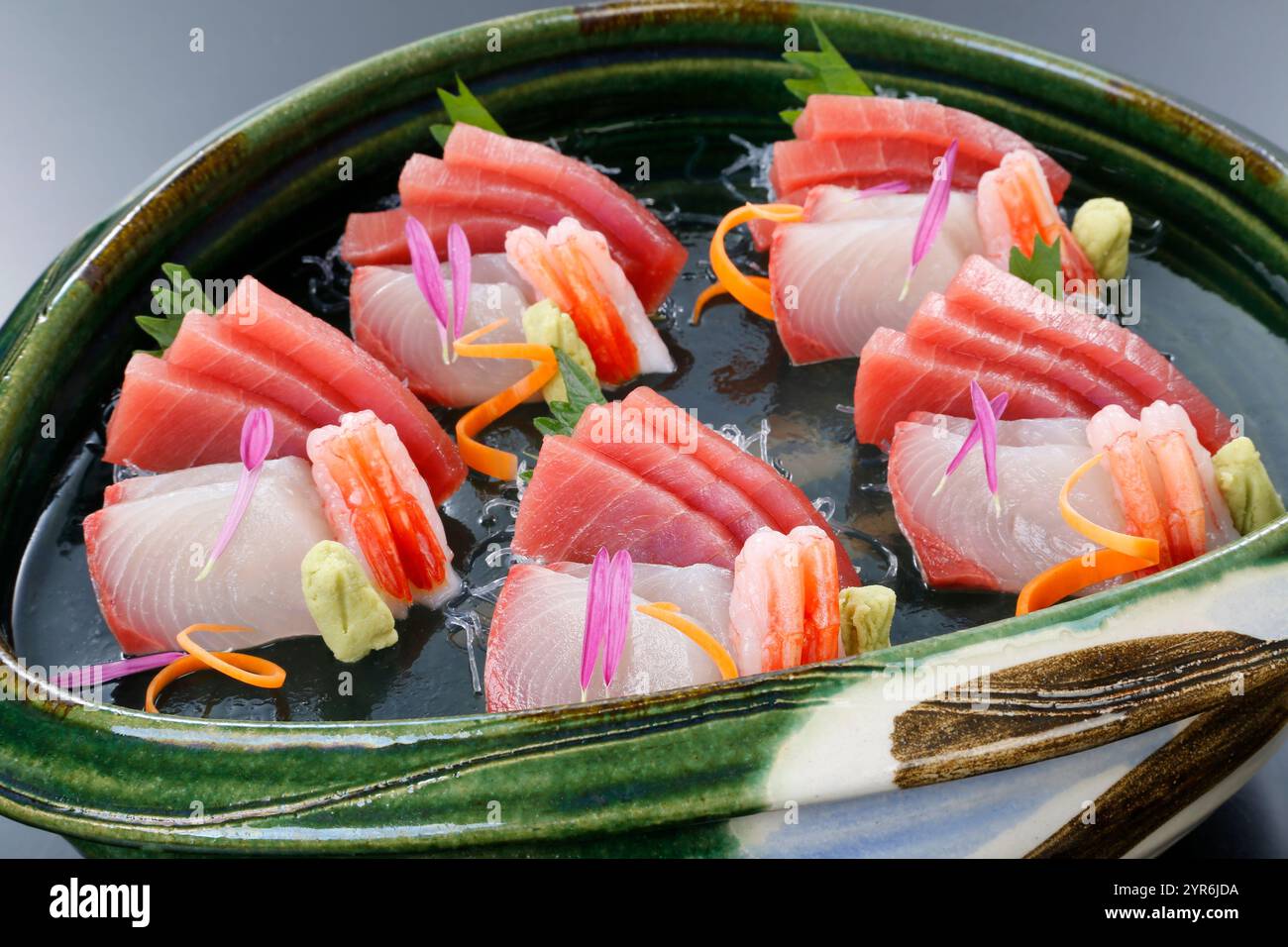 Assortment of sliced raw fish Stock Photo - Alamy