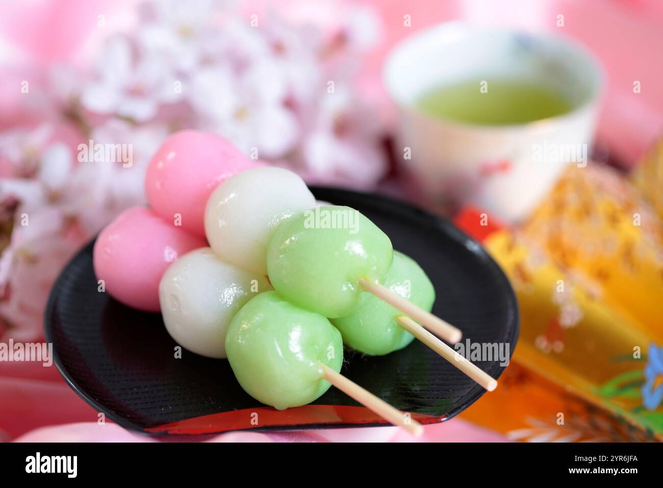 Three Colored Dumpling Stock Photo - Alamy