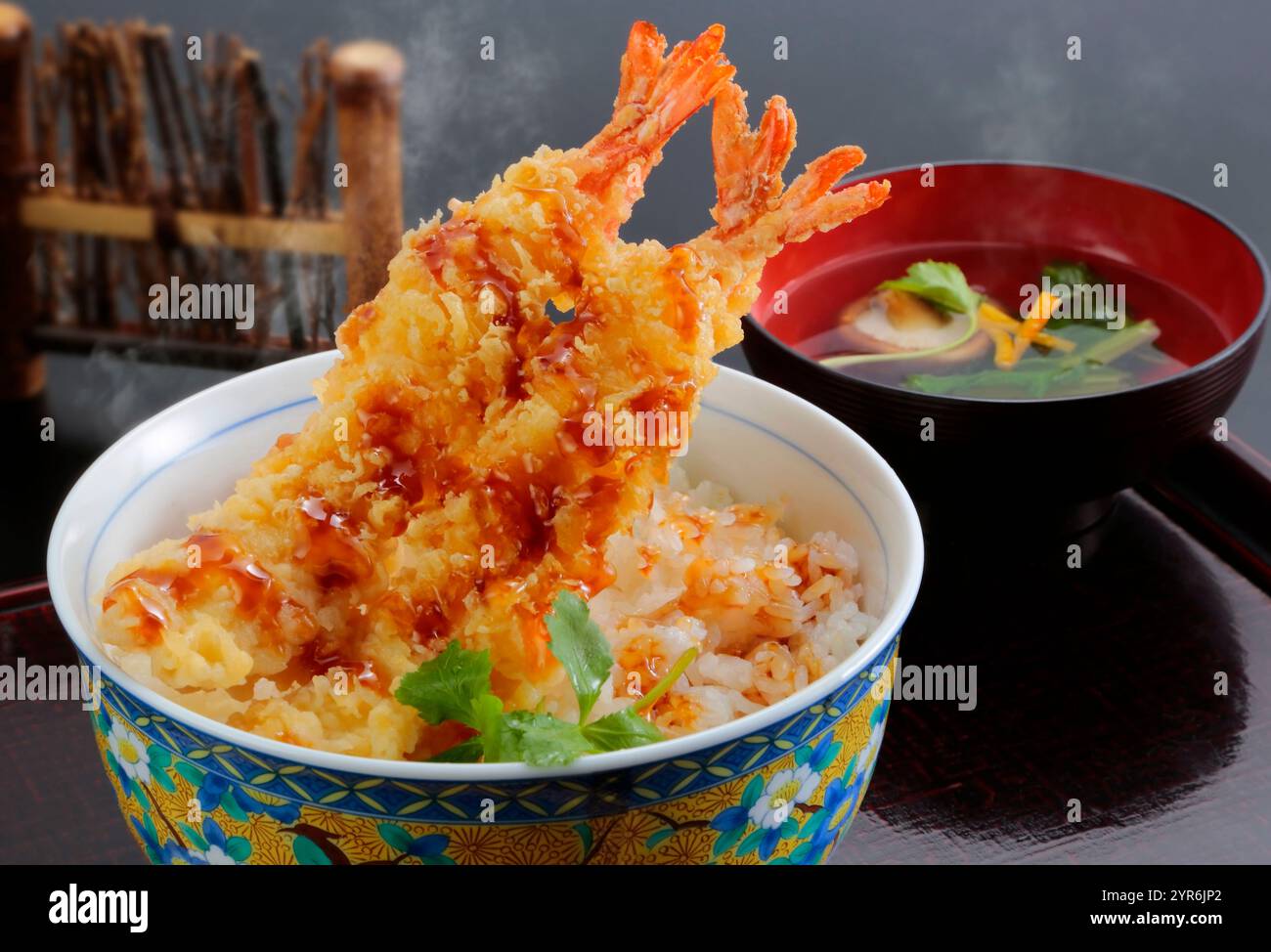 Shrimp tempura rice bowl Stock Photo - Alamy