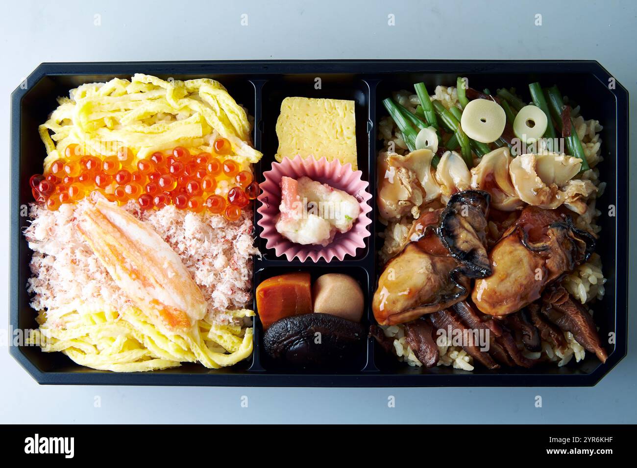 Hokkai crab seafood and oyster lunchbox, bento Stock Photo - Alamy