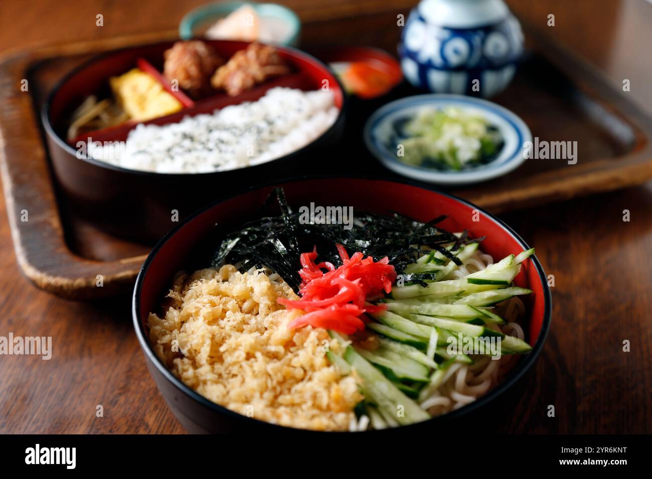 Chilled tempura soba set meal Stock Photo - Alamy