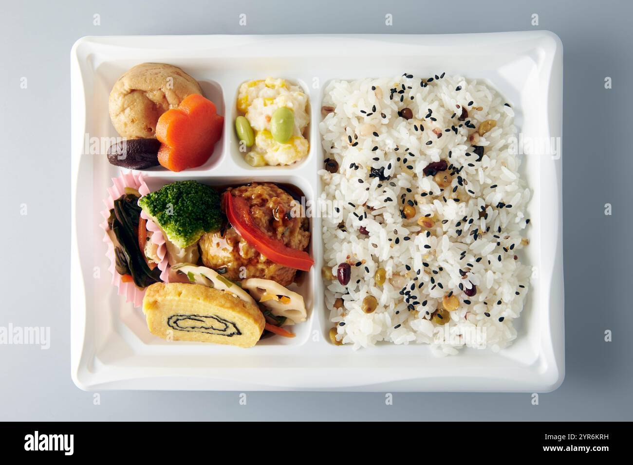 Five-grain rice Japanese-style lunch box Stock Photo - Alamy