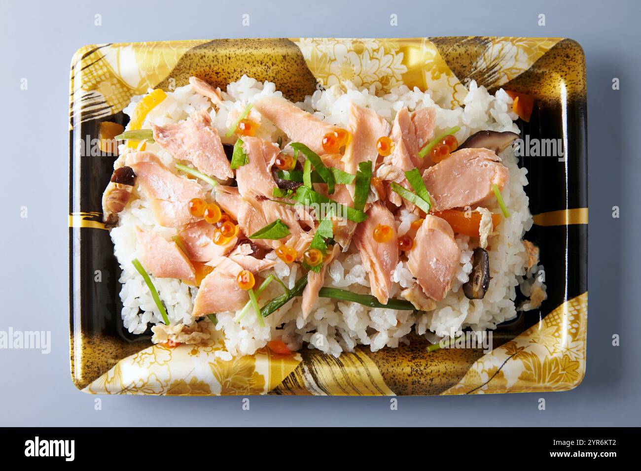 Salmon Oyako Gomoku lunch box Stock Photo - Alamy