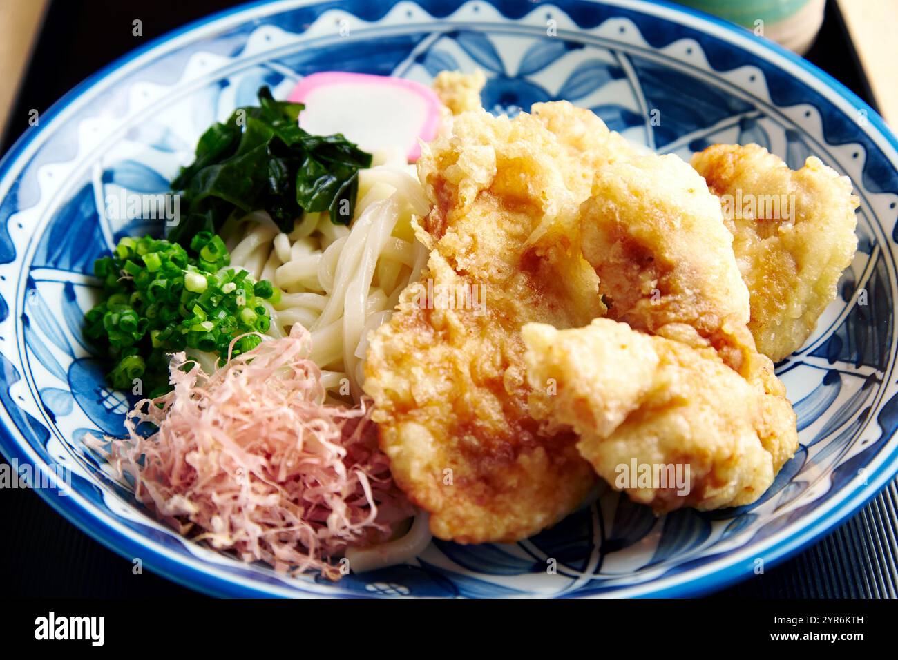 Chicken tempura chilled udon noodles Stock Photo - Alamy