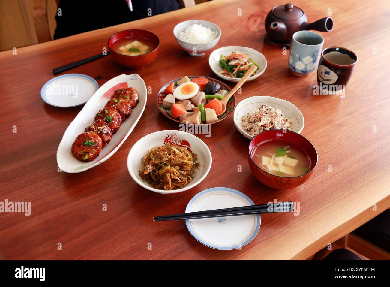 Japanese meal, image of dining table Stock Photo - Alamy
