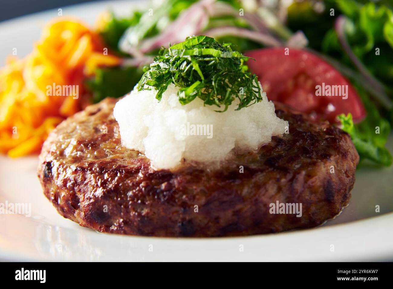 Japanese style hamburg steak with daikon hi-res stock photography and ...