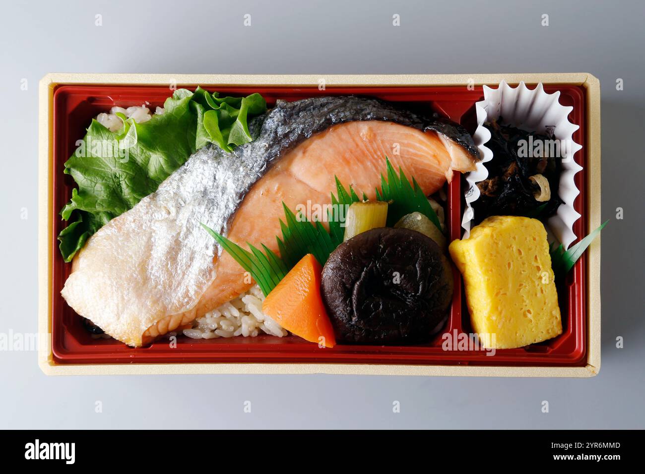 Salmon Box Lunch Stock Photo - Alamy