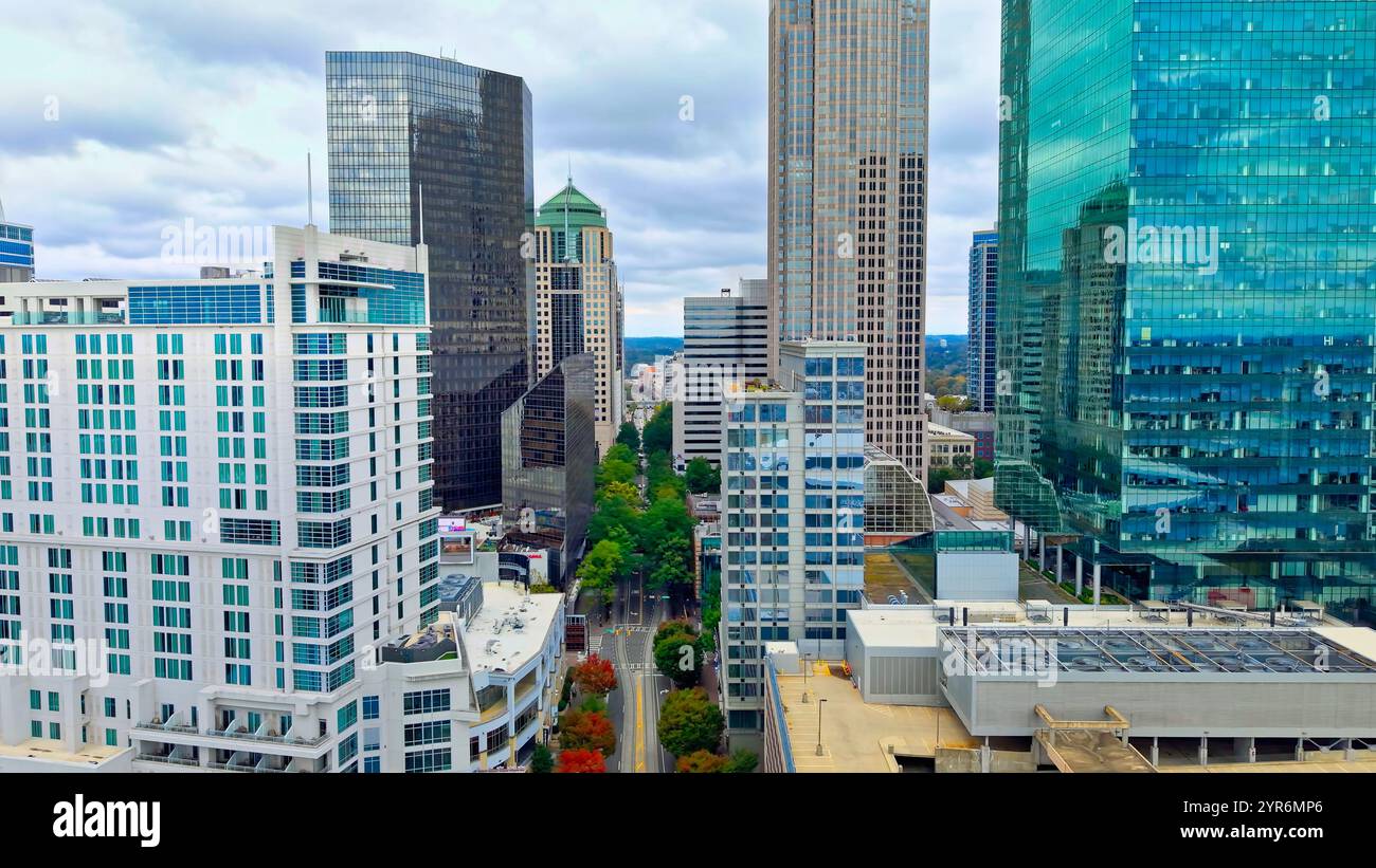 The high rise office buildings in the city center of Charlotte North ...