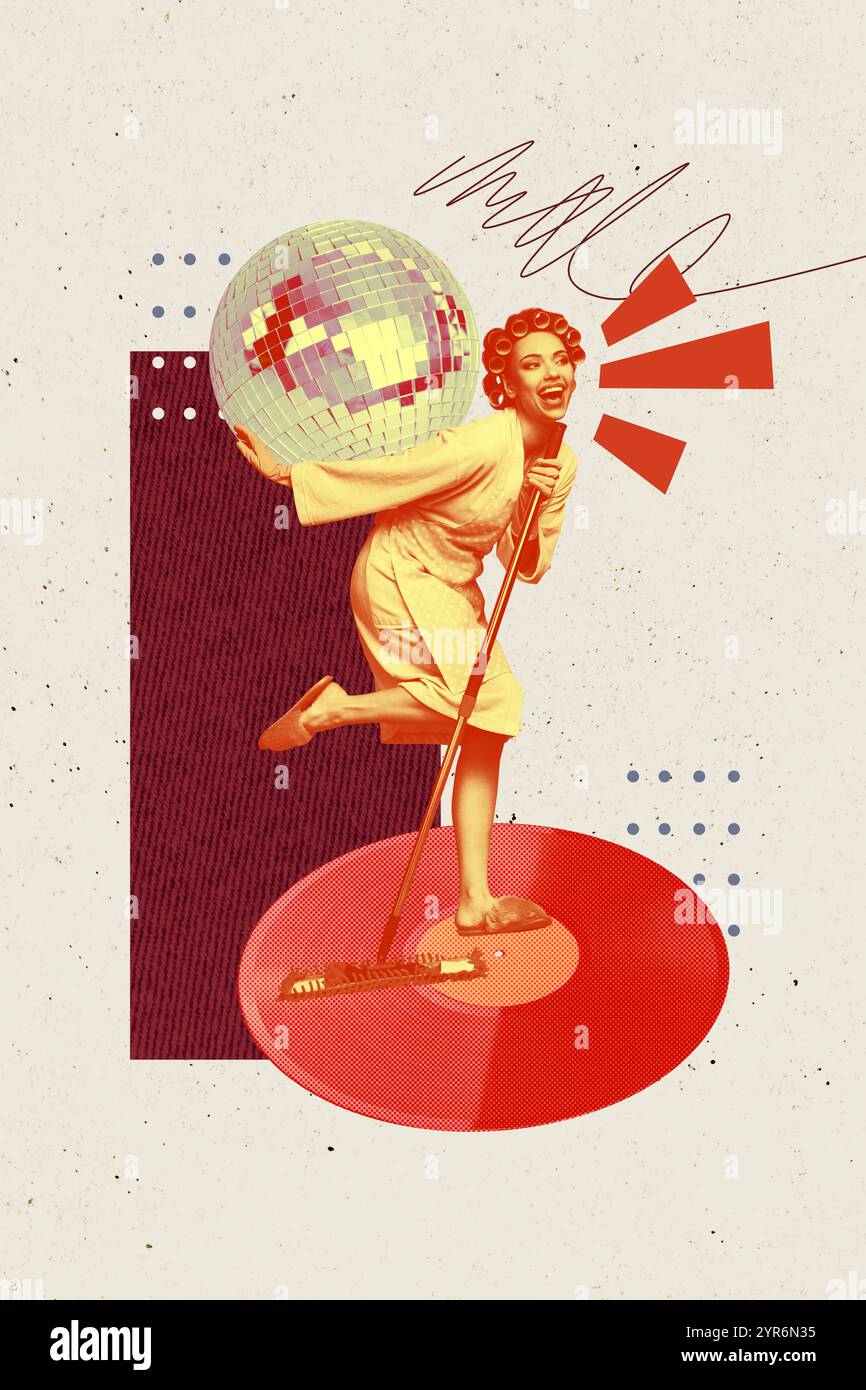 Composite sketch image design trend artwork collage of retro pinup ...