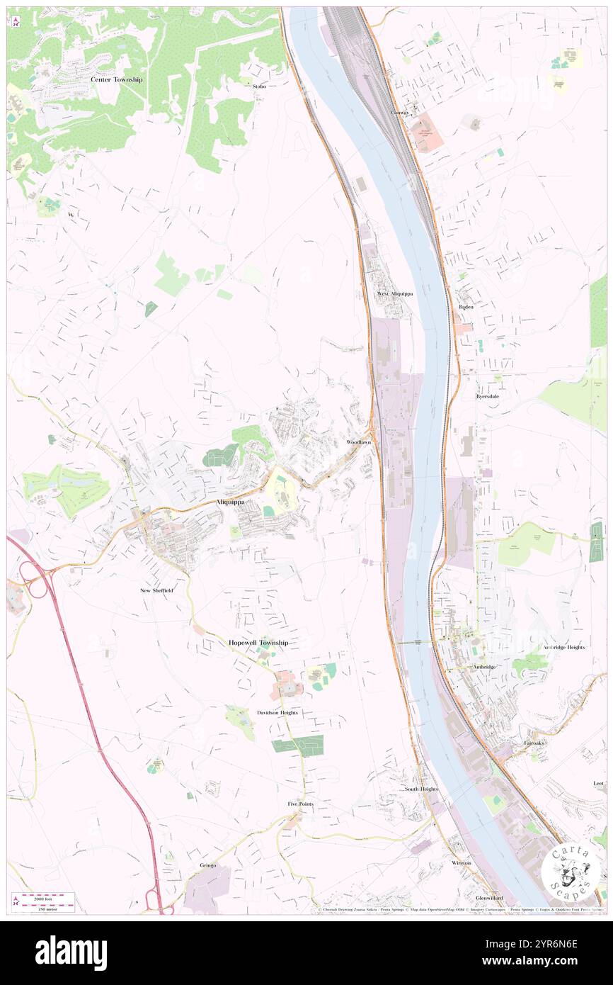 Aliquippa pennsylvania map Cut Out Stock Images & Pictures - Alamy