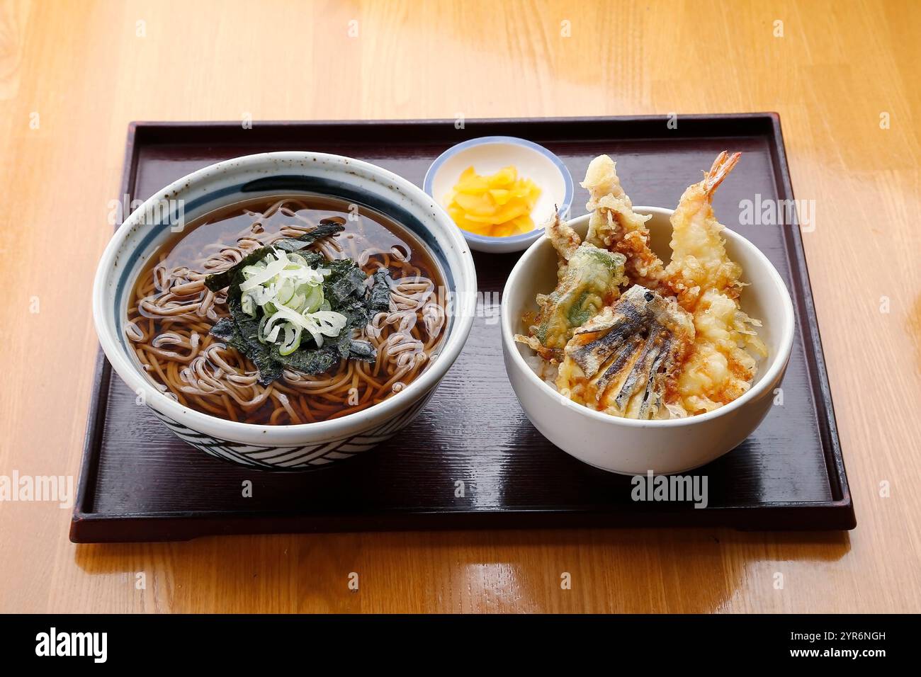 Tendon and soba set Stock Photo - Alamy