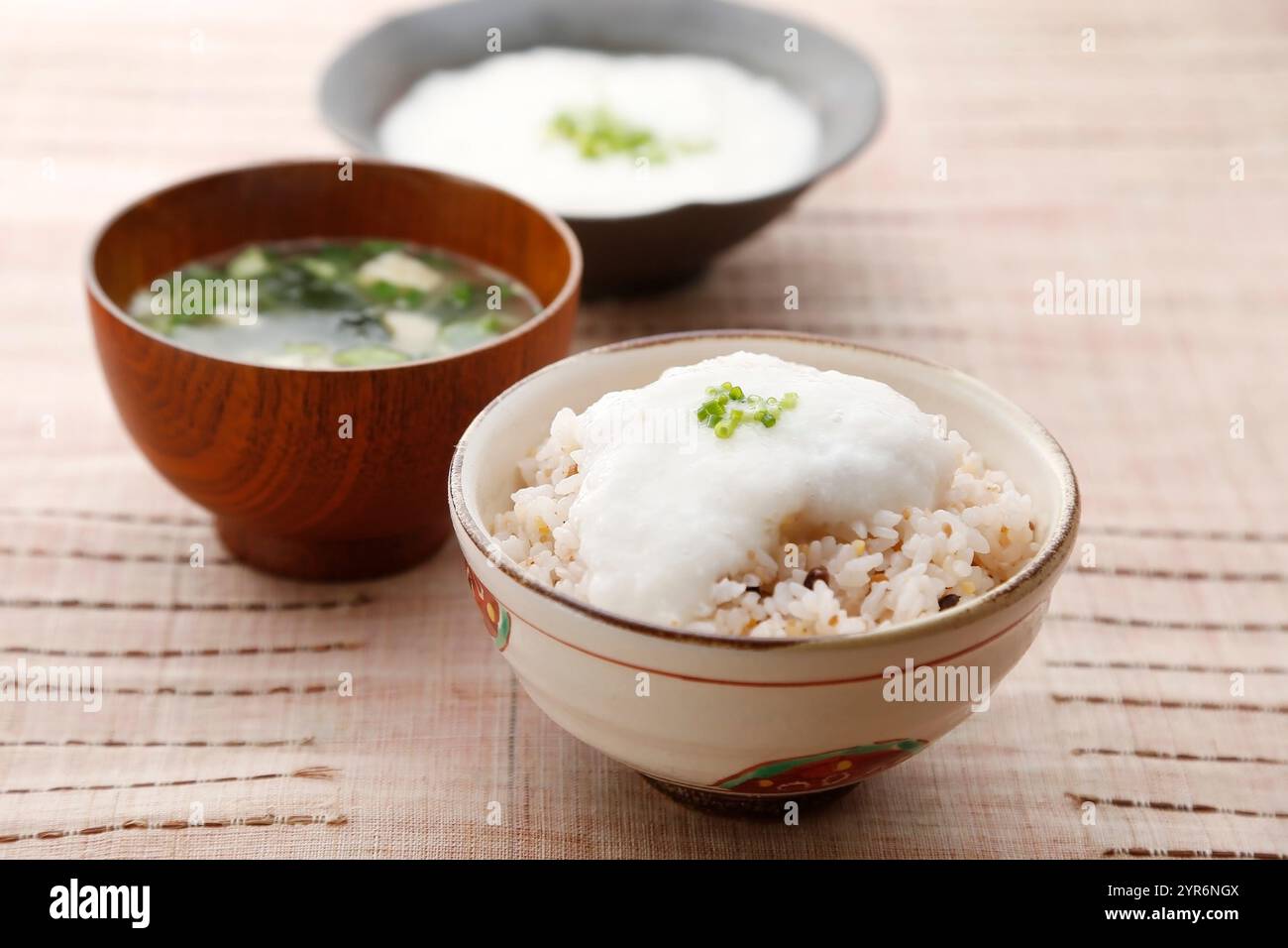 Image of five-grain rice and Nagaimo Yams Stock Photo - Alamy