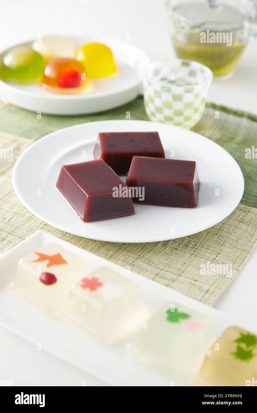 Mizuyokan and jelly set Stock Photo - Alamy