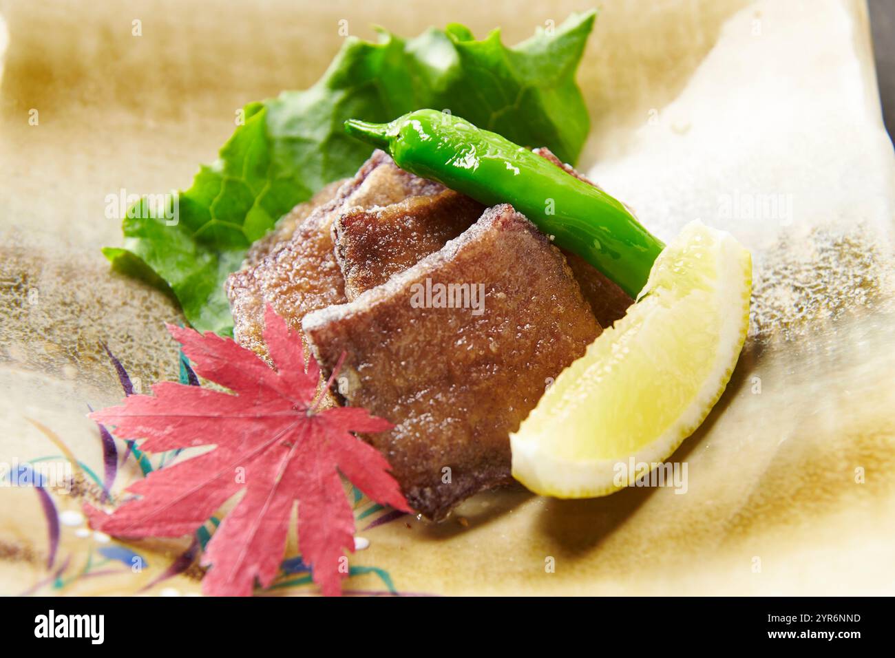 Deep-fried whale tatsuta Stock Photo - Alamy