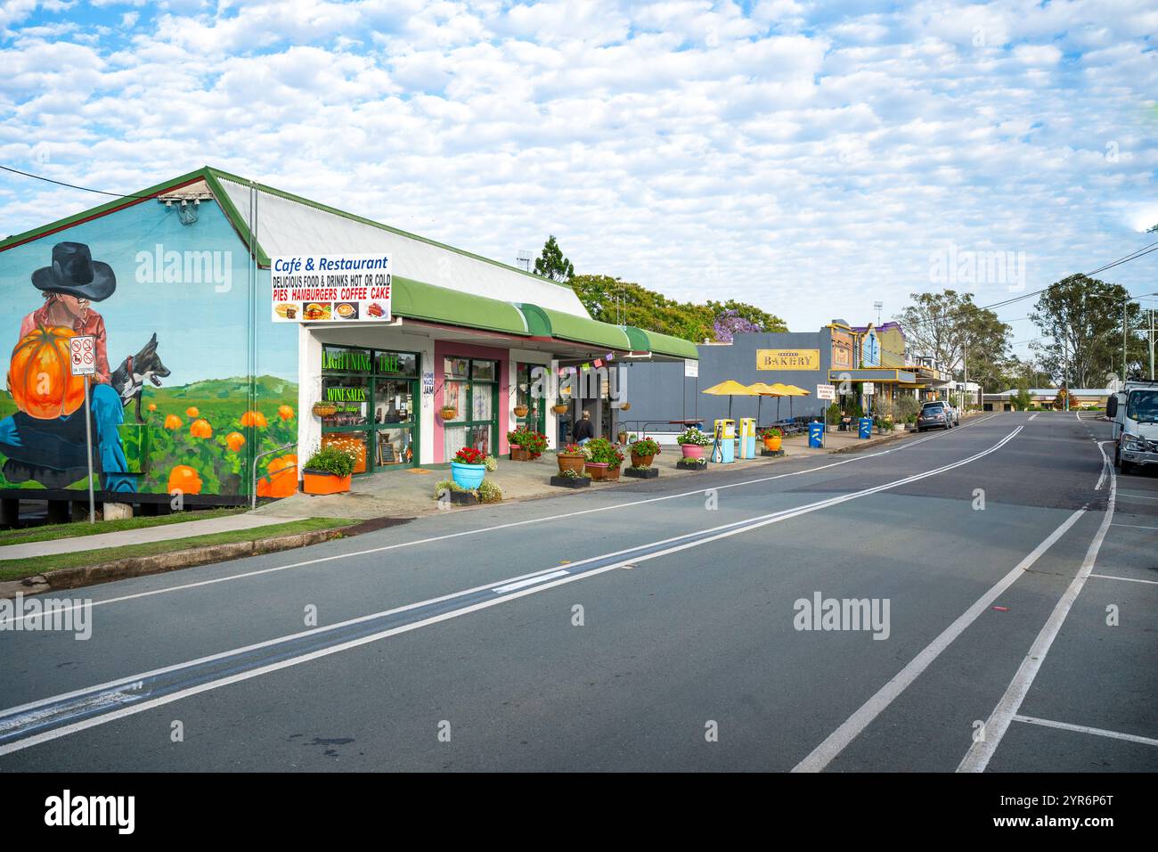 Shops lining main street of Goomeri, Queensland, Australia Stock Photo ...