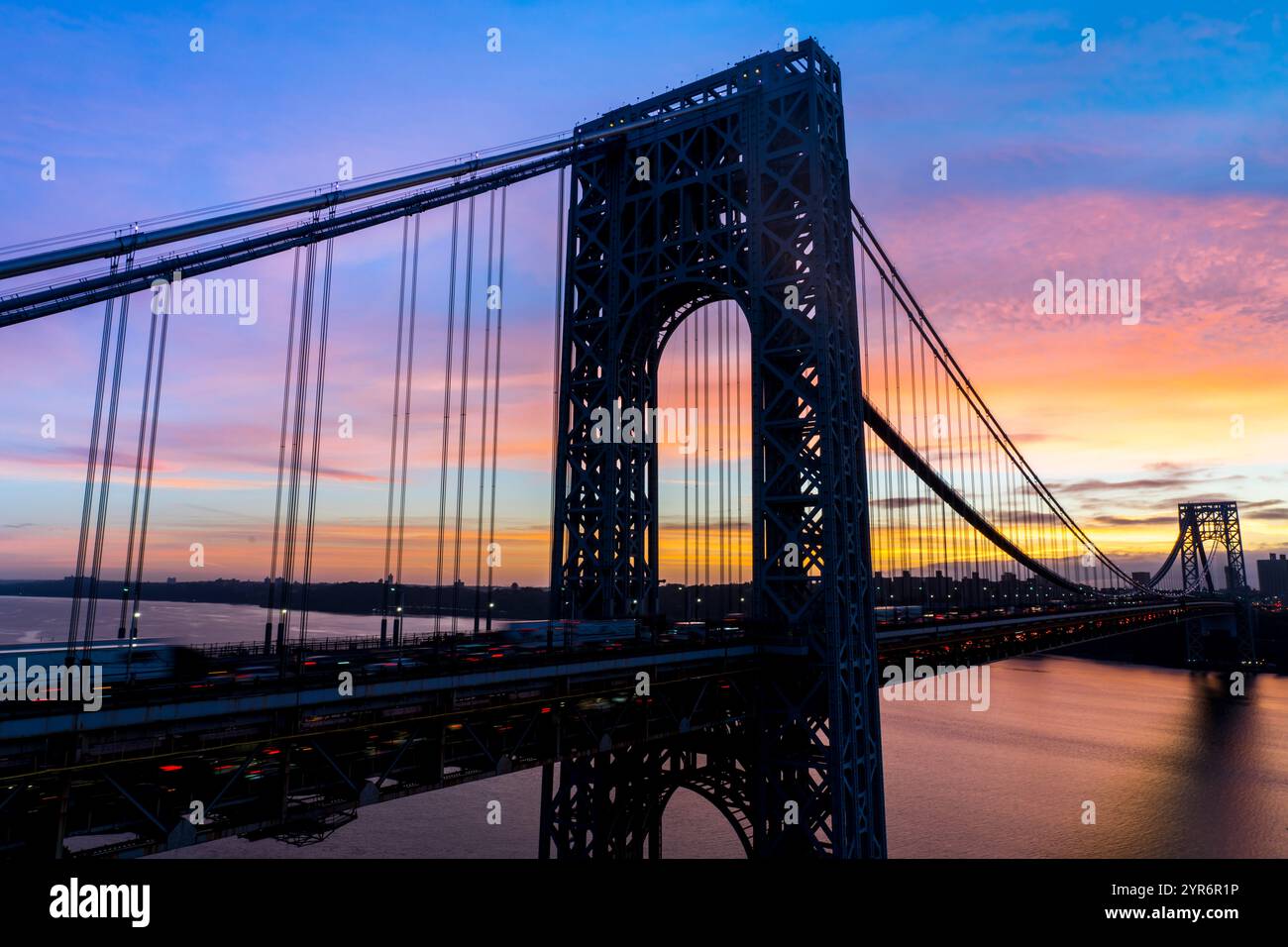OCTOBER 2021, NY, NY, USA -The George Washington Bridge is a double ...