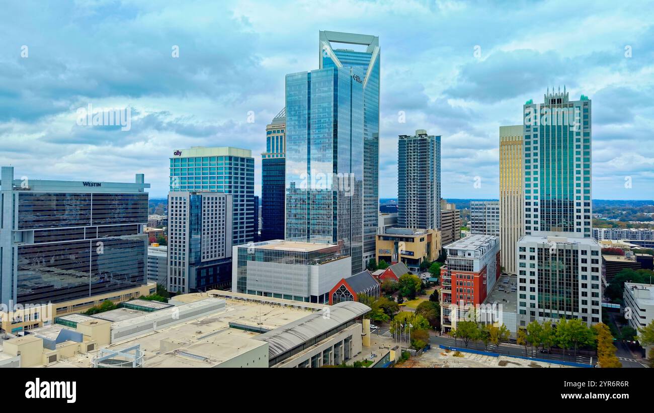 The high rise office buildings in the city center of Charlotte North ...