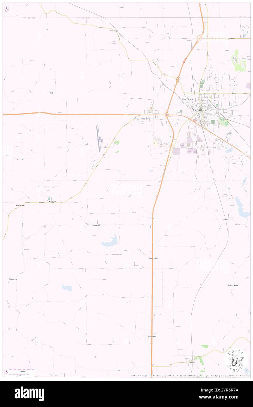 Map of alcorn mississippi Cut Out Stock Images & Pictures - Alamy