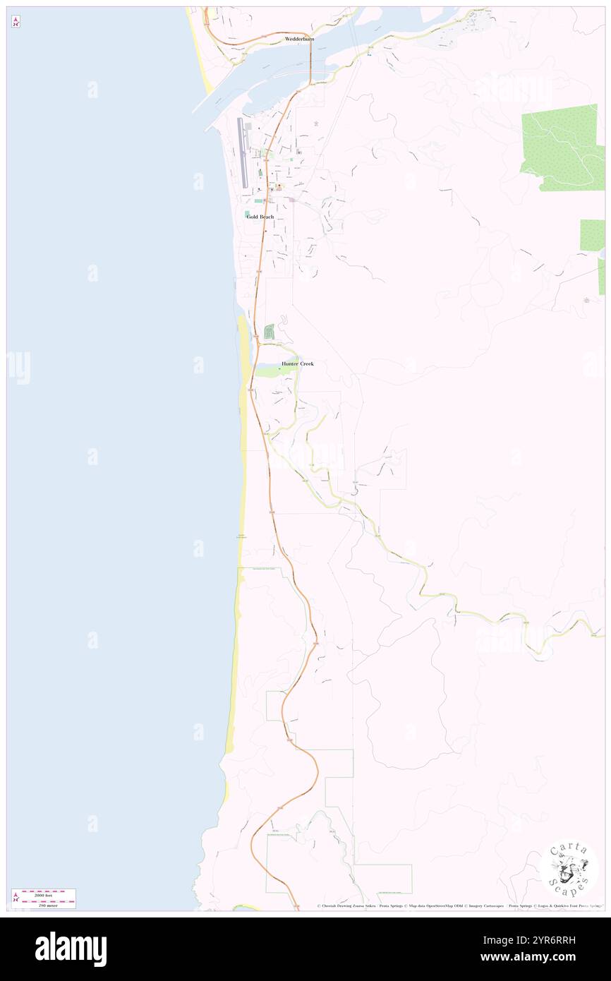 Map of gold beach oregon Cut Out Stock Images & Pictures - Alamy
