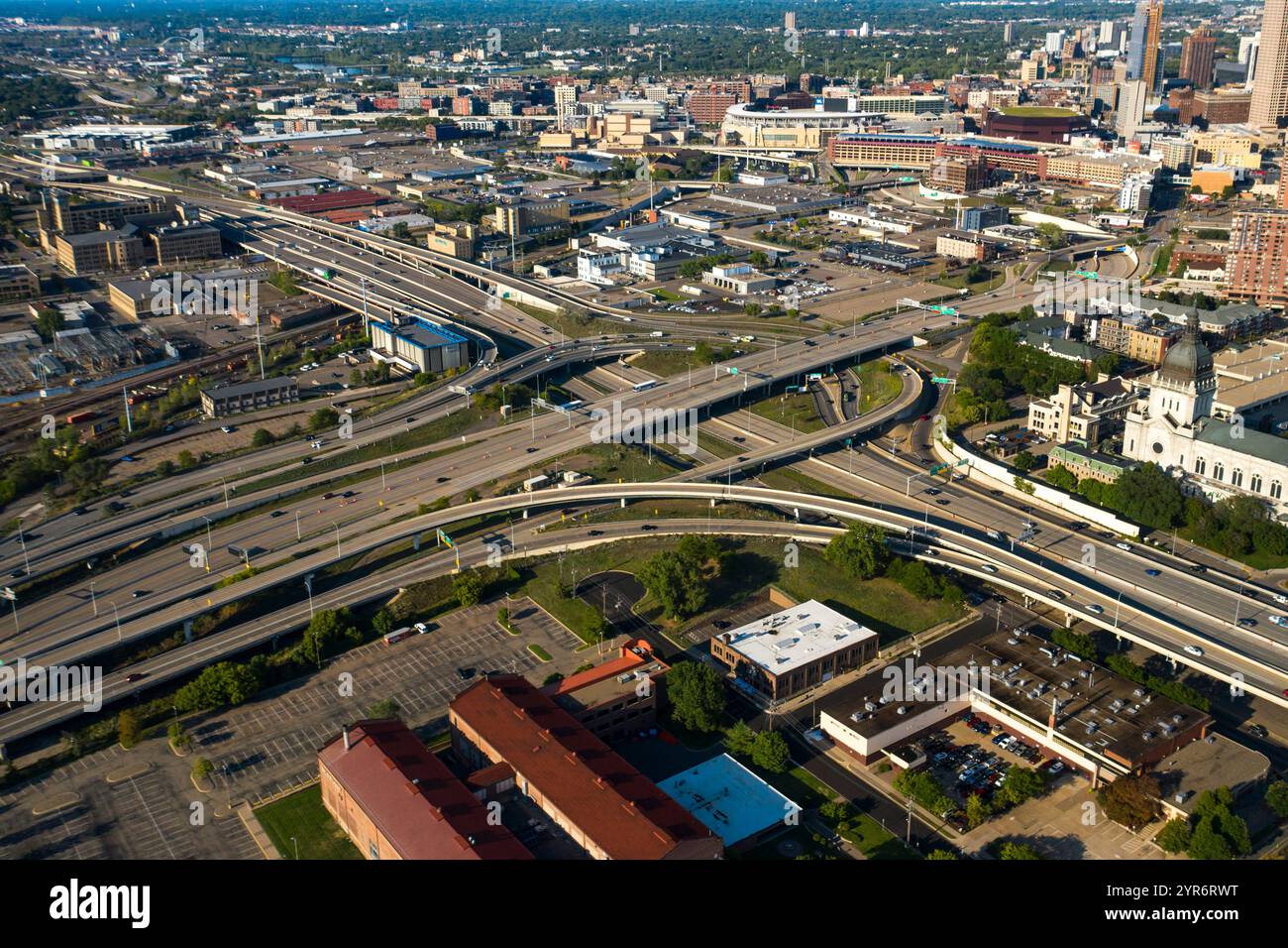 SEPTEMBER, 2021, MINNEAPOLIS, MINN., USA - Aerial view of downtown ...
