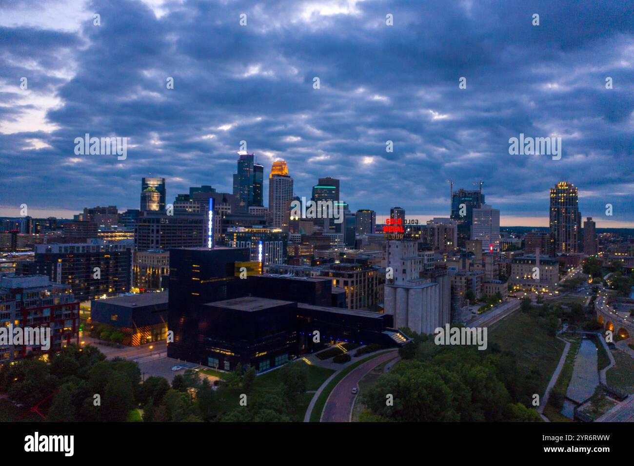 SEPTEMBER, 2021, MINNEAPOLIS, MINN., USA - Aerial view of downtown ...