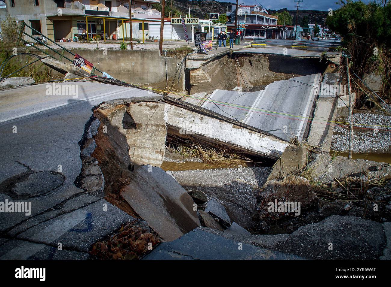 Rhodes Island, Greece. 1st Dec, 2024. This photo shows a collapsed ...