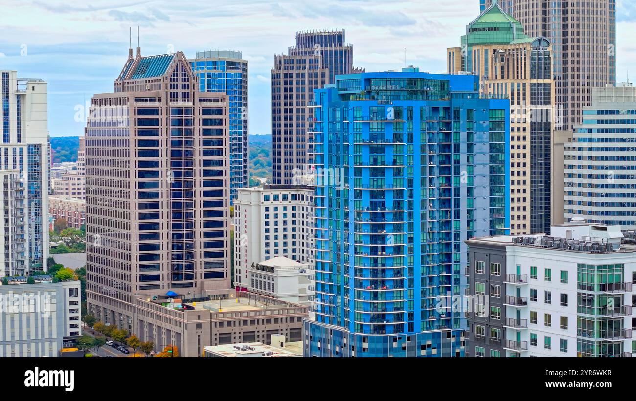 The high rise office buildings in the city center of Charlotte North ...