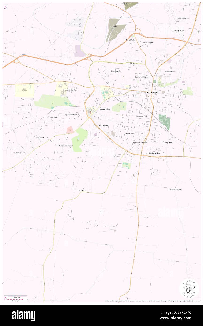 Maury county map Cut Out Stock Images & Pictures - Alamy