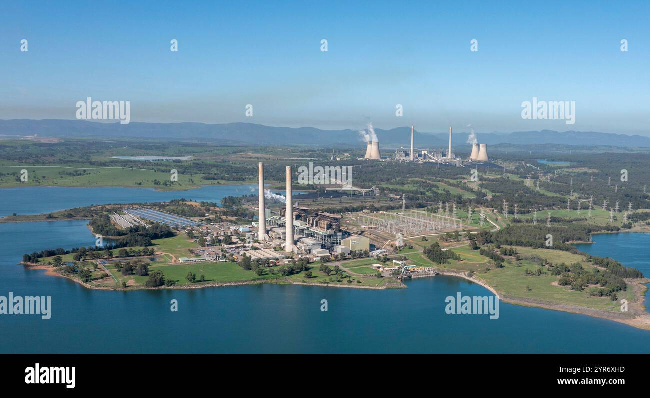 Lake Liddell and Liddell power station in New South Wales, Australia ...