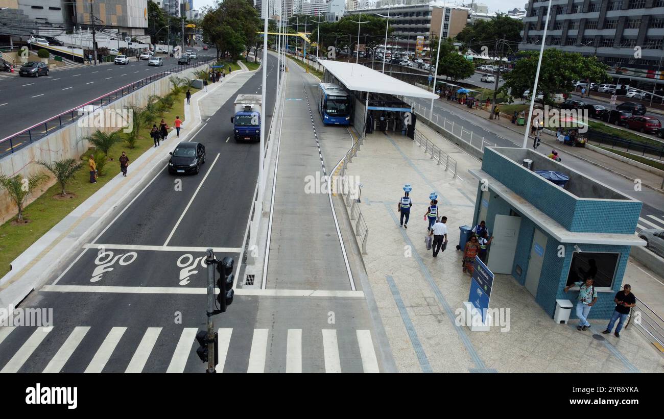 salvador, bahia, brazil - outobro 24, 2022: bus of the BRT transport ...