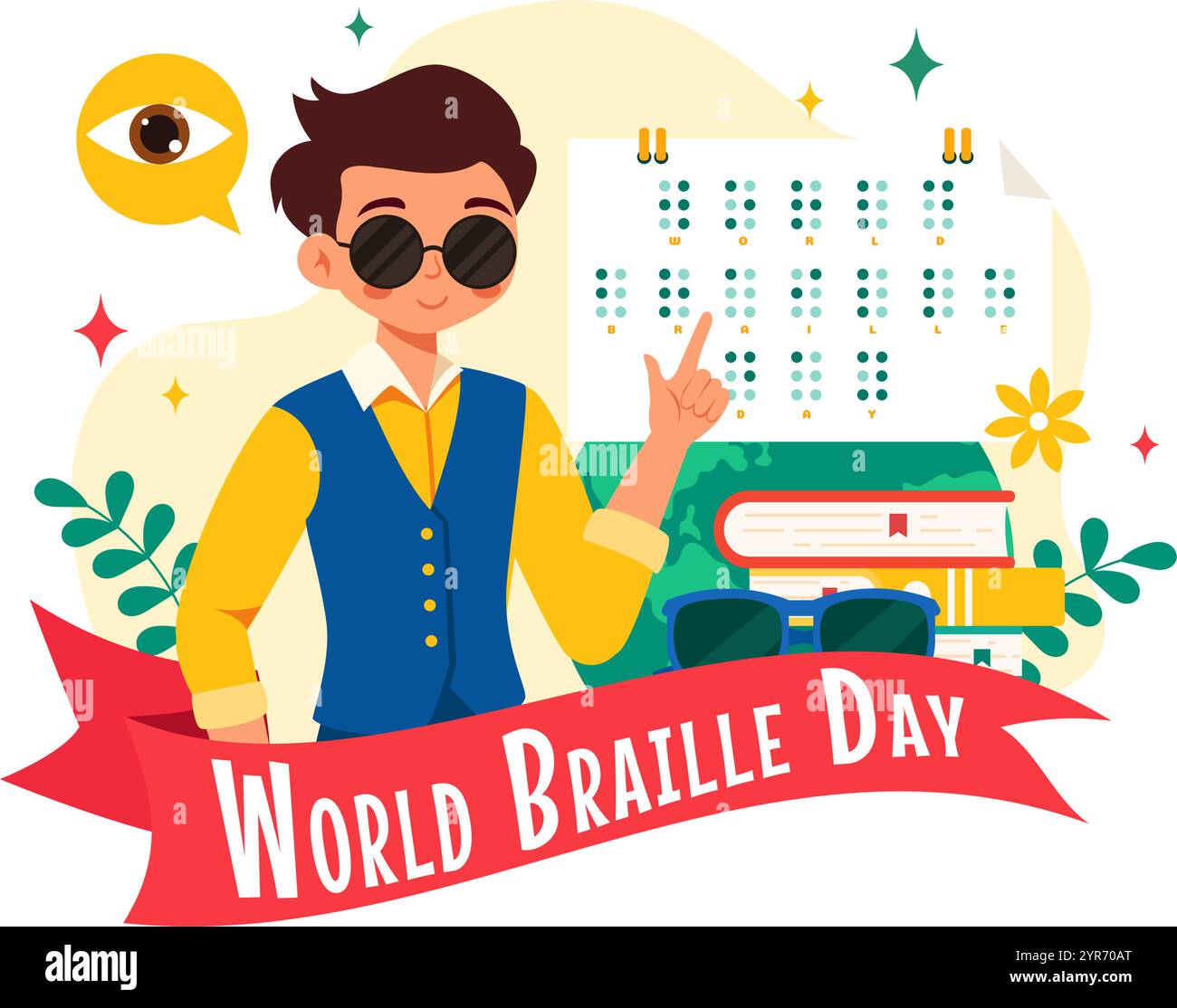 World Braille Day Vector Illustration Celebrating January 4th ...