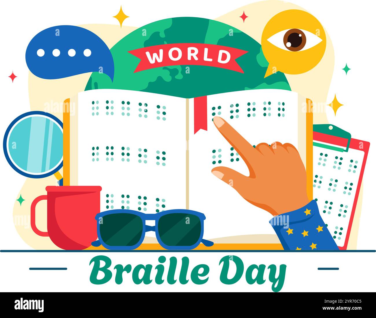 World Braille Day Vector Illustration Celebrating January 4th ...