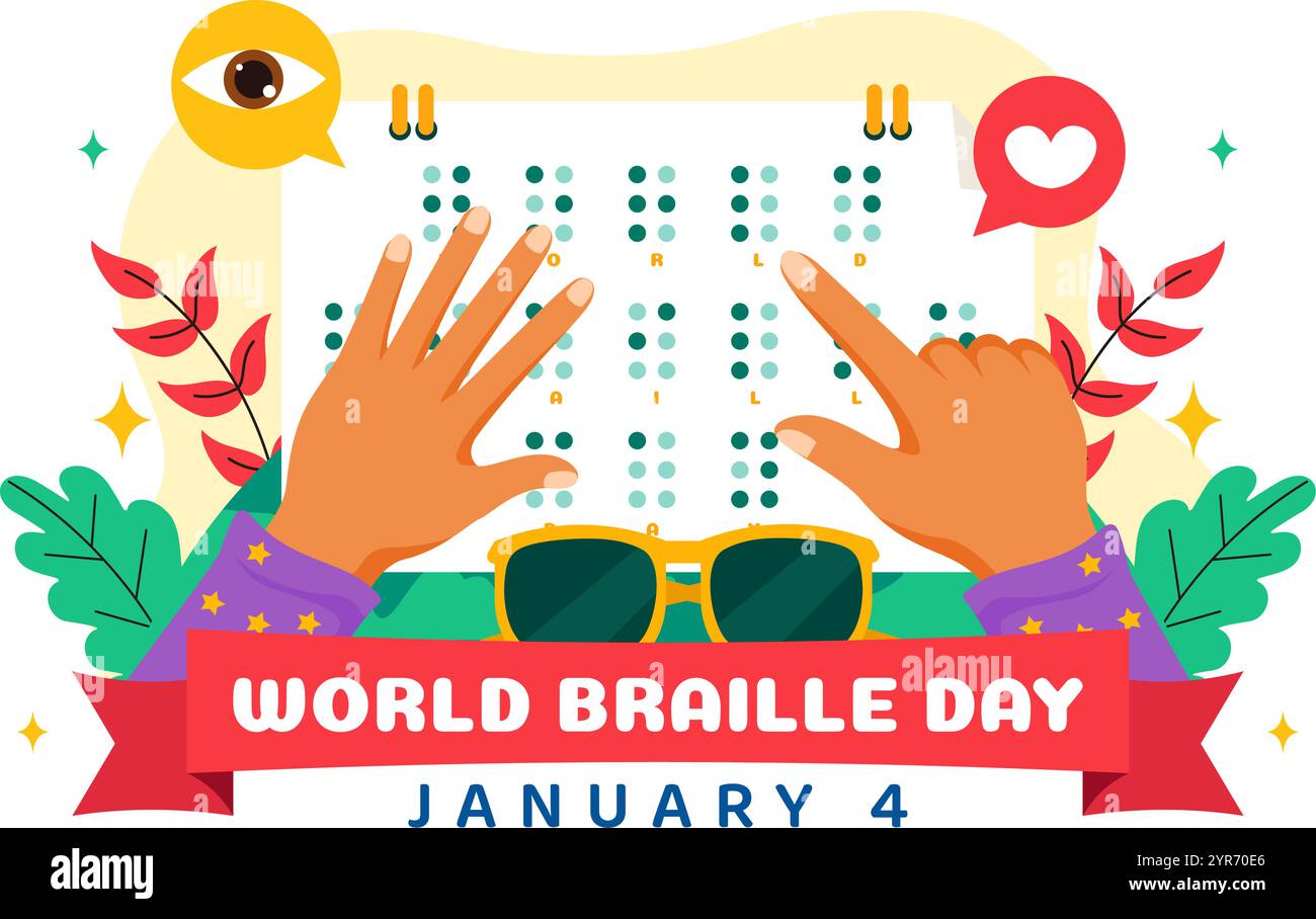World Braille Day Vector Illustration Celebrating January 4th ...