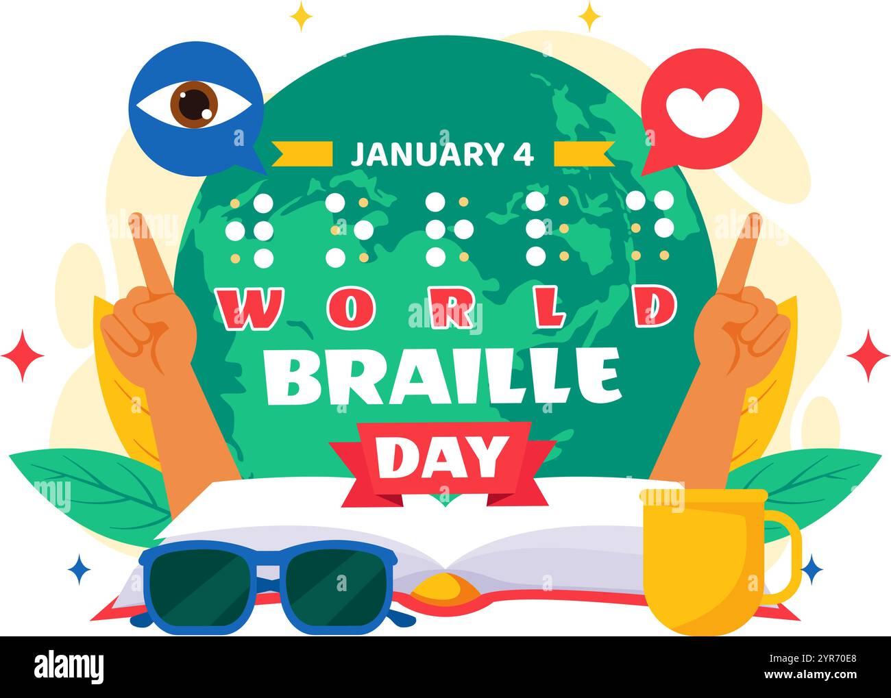 World Braille Day Vector Illustration Celebrating January 4th ...