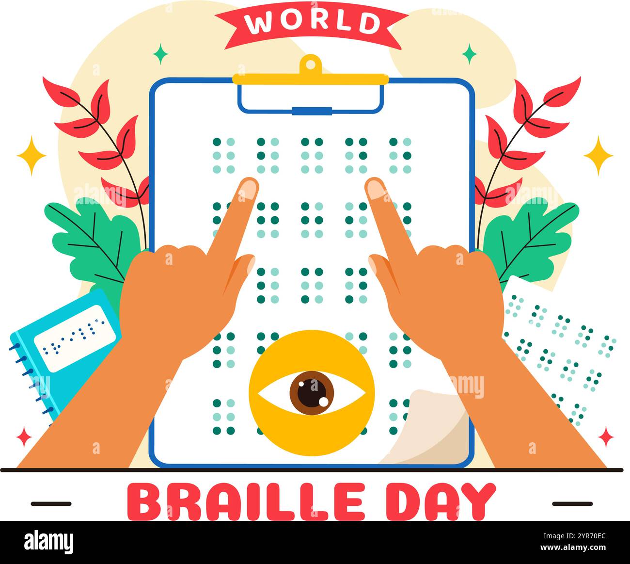 World Braille Day Vector Illustration Celebrating January 4th ...