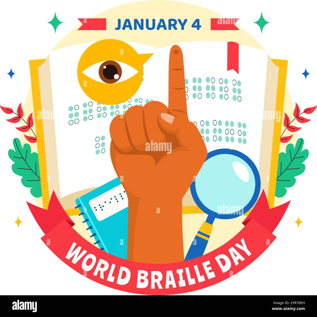 World Braille Day Vector Illustration Celebrating January 4th ...
